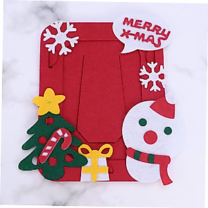 Homoyoyo Christmas Photo Booth Prop Frame Nonwoven Photo Frame Christmas Photo Frame Craft Red Photo Frame Decorative Picture Frames Frame Materials Package Hanging Photo Frame Child Manual