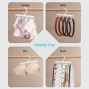 Underwear Sock Hangers for Drying - 6 Pack 360° Rotating Laundry Drying Rack Windproof Underwear Hanger Space Saver Hangers 48 Grips Clothes Drying Racks for Socks, Baby Clothes, Bras, Towel, Scarf