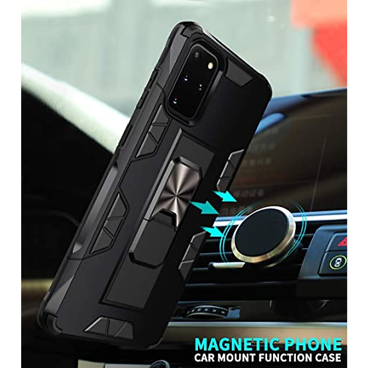 Military Grade Drop Samsung Galaxy S20 Plus Case Galaxy S20+ Case Shockproof with Kickstand Stand Built-in Magnetic Car Mount Armor Heavy Duty Protective Case for Galaxy S20 Plus Phone Case (Blue)