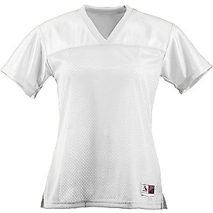 Augusta Sportswear Women's Standard Junior Fit Replica Football Tee, White, Small