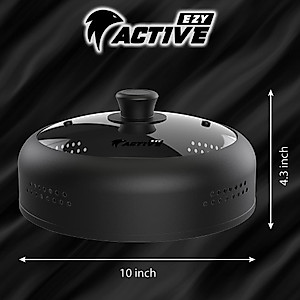 Microwave Cover for Food, Silicone and Glass Splatter Guard Lid for 6–7–8–9-10-10.5 inch Plates & Bowls. By EZY ACTIVE