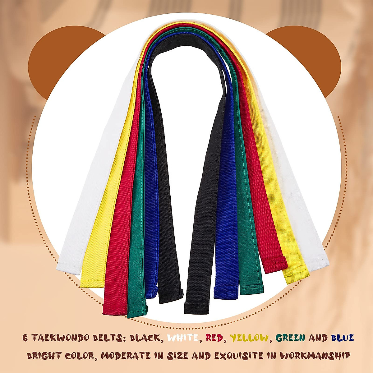 Taekwondo Uniform Outfit Bear Clothes with Belts, Bear Not Included, Fit 12-16 in Bear, Bear Clothes for Taekwondo Bear Uniform Stuffed Animal Clothing for Birthday Valentine Gift