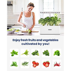 iDOO Hydroponics Growing System, Indoor Garden Starter Kit with LED Grow Light, Automatic Timer Germination Kit, Height Adjustable (7 Pods)