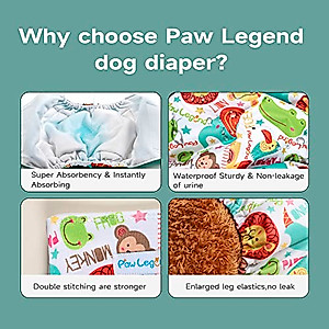 Paw Legend Washable Dog Belly Band Wrap Diapers for Male Dog | High Absorbing Puppy & Doggy Diapers Male (3 Pack,Multi-Colored,Small)