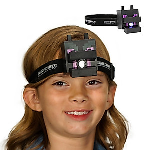 Paladone Minecraft Ender Dragon Head Light with Sounds, Officially Licensed Minecraft Headlamp & Flashlight Merchandise, Toys and Gifts for Minecraft Fans