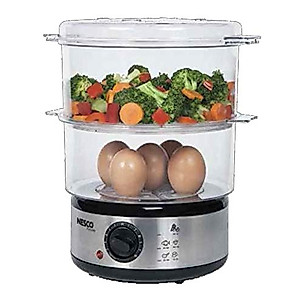Nesco ST-25F, Food Steamer, 5 quart, 400 watts, Black/Clear