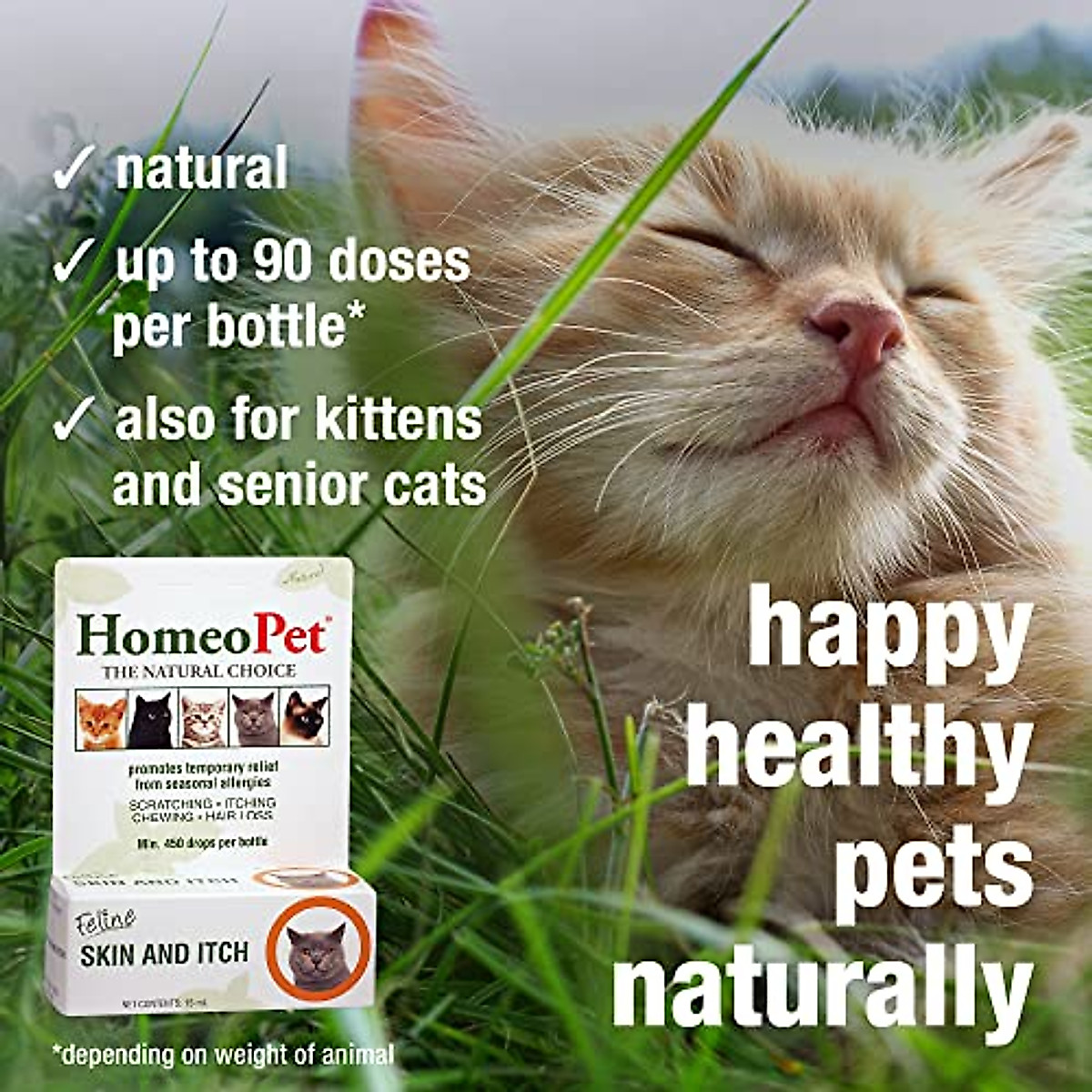 HomeoPet Feline Skin and Itch, Coat and Skin Support for Cats, 15 Milliliters