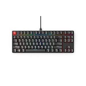 (Keyboard + Keycaps) Glorious Modular Mechanical Gaming Keyboard - TENKEYLESS (87 Key, Prebuilt) + Glorious Black Aura Keycaps (Bundle)