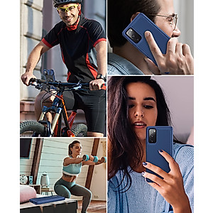 UNPEY Case for Samsung Galaxy S20-FE: Dual Layer Shockproof 5G Phone Protection | Matte Anti-Slip Textured | Military Rugged Protective Cover - Navy Blue