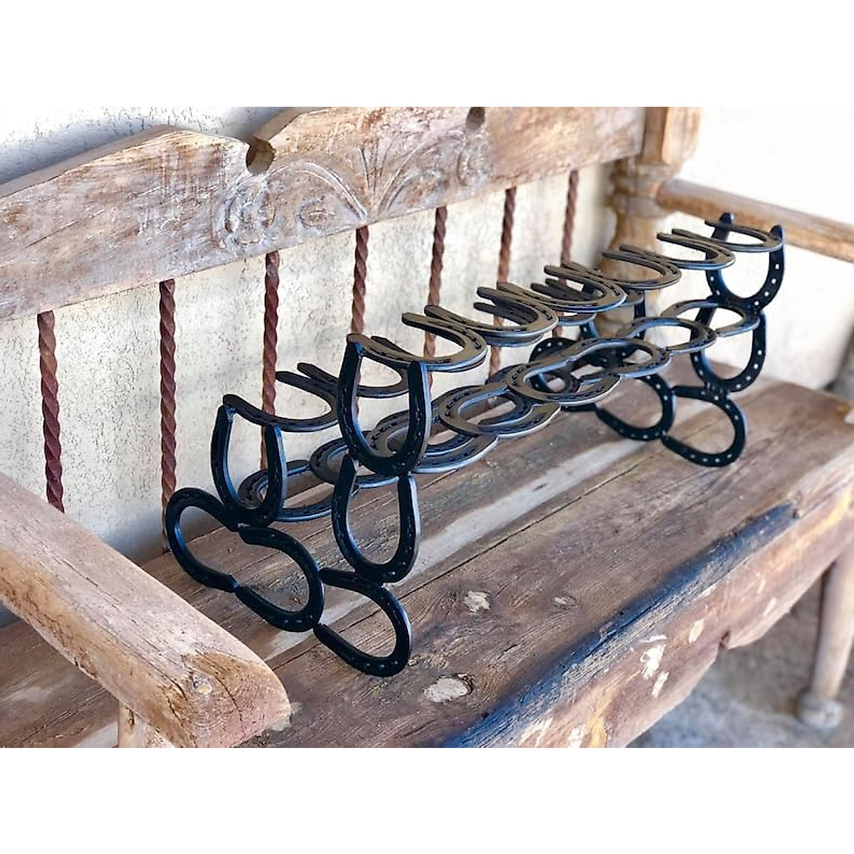 VOFMK Boot Rack, 6 Pairs of Boots, Horseshoe Decor, Horseshoe Art, Boot Holder, Shoe Organizer, Cowboy Boot Rack, Gift for her or him