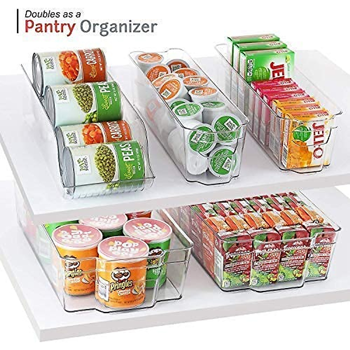 StorageMaid Stackable Storage Fridge Bins - Refrigerator Organizer Bins for Fridge, Freezer, Pantry and Kitchen. Includes Bonus Magnetic Dry-Erase Whiteboard & Markers Set (9-Piece Set)