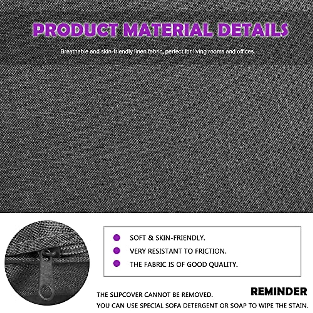 TYBOATLE Modern Upholstered Linen Fabric Accent Arm Chair Set of 2, Living Room Single Sofa Chairs w/Metal Legs, Reading Lounge Armchair for Small Spaces, Apartment, Bedroom, Office (Dark Gray)