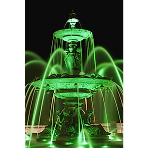 Posterazzi Tourny Fountain Illumination Poster Print by Green Light City Quebec Canada, (12 x 19)