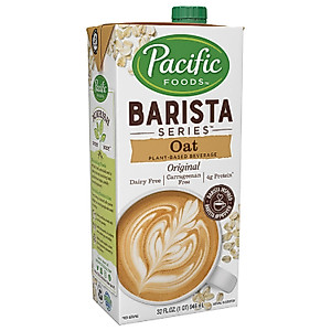 Pacific Foods Barista Series Original Oat Milk, Vegan Friendly, Kosher, Non-GMO, 32 Fluid Ounce (Pack of 12)