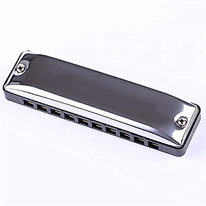 WAAZVXS Diatonic Harmonica 10 Holes 20 Note Blues Harp Key C ABS Comb Brass Reeds Musical Instruments (Color : Key A)