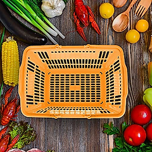 POPETPOP Plastic Shopping Basket with Handle- 16L Portable Handheld Storage Basket Used for Supermarket, Retail, Bookstore