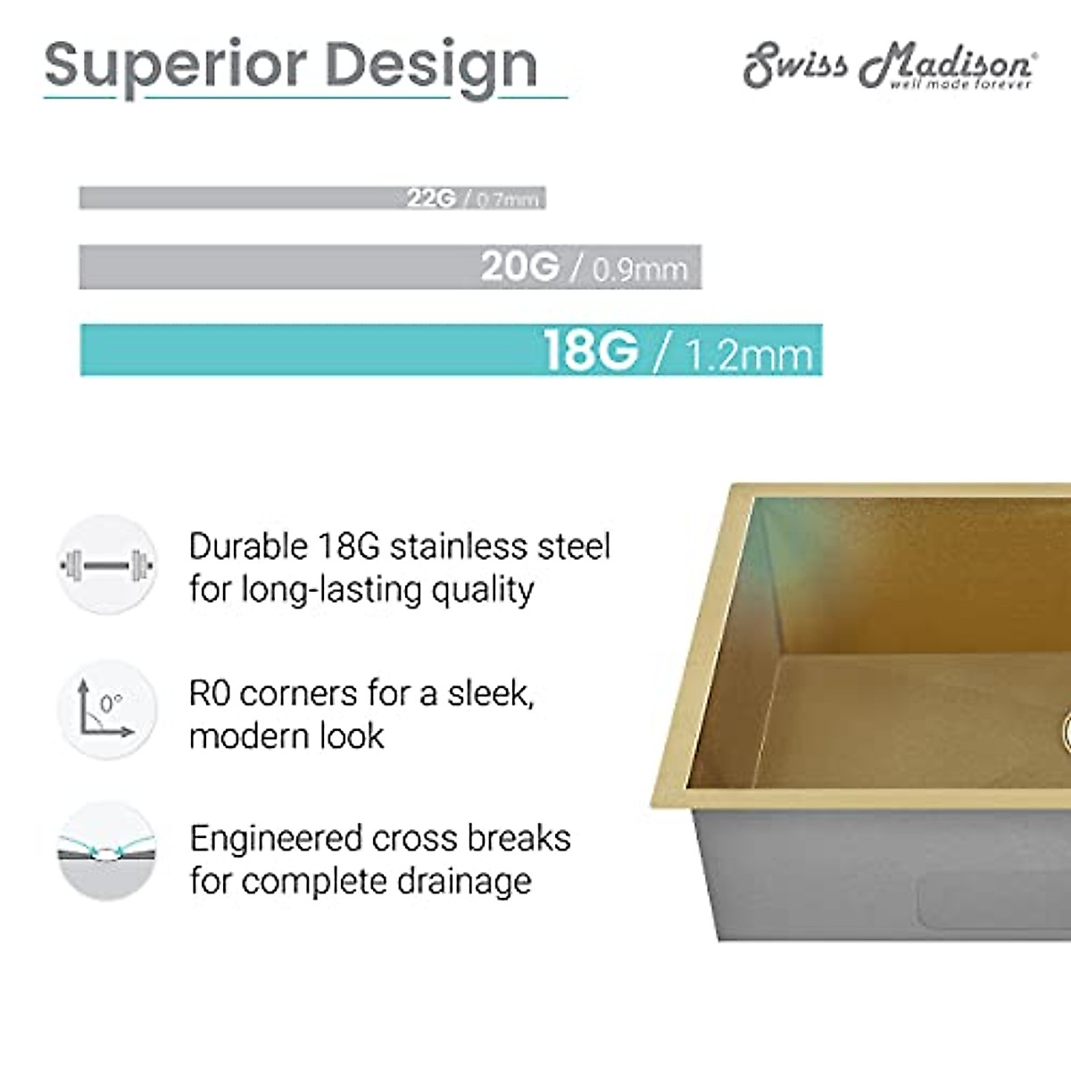 Swiss Madison Well Made Forever SM-KU708G, Gold