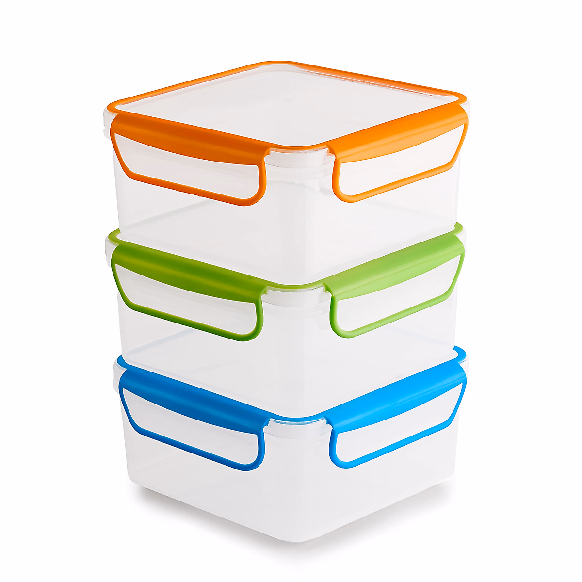 Kitchen & Cabana - 3 Pack of Large Size Sandwich Containers - Reusable, BPA Free Plastic, Snap Shut Lids with Airtight Silicone Seal. Great for Sandwiches, Snacks and Storage. (Jumbo Size - 3 Pack -