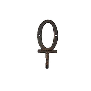 Handcrafted Nautical Decor Rustic Copper Cast Iron Letter O Alphabet Wall Hook 6"