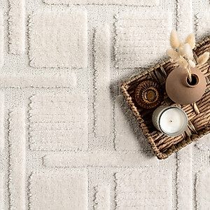 nuLOOM Alafia Geometric 7x9 Area Rug for Living Room Bedroom Dining Room Kitchen, Off White