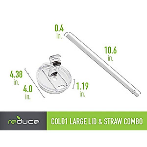 Reduce Tumbler Lid and Straw Set for 30-40 oz Tumblers/Mugs - BPA Free, Dishwasher Safe, Impact Resistant - Replace Broken, Damaged or Lost Reduce Cold 1 Straws and Lids - Large