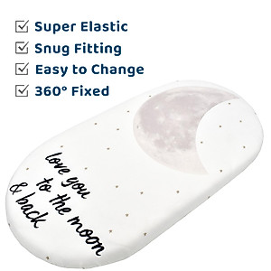 Petyoung Stretch Baby Bassinet Sheet, Toddler Ultra Soft Sheets for Bassinet Pad/Mattress for Boys Girls