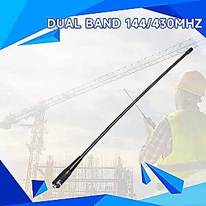 Retevis RHD-771 Walkie Talkie Antenna,SMA-F Dual Band UHF/VHF 144/430Mhz Antenna,15.4inch Flexible Whip Antenna,Compatible with Baofeng UV-5R Aliunce HD1 Retevis RT29 RT86 RT-5R 2 Way Radio(1 Pack)