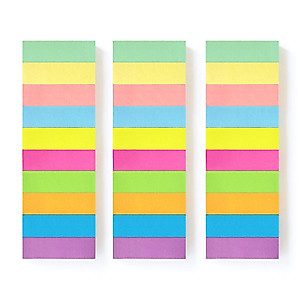 30 Pads 0.5x1.8 Sticky Notes Flags Tabs Page Markers 10 Bright Color Sticky Index Tabs Page Flags 80 Sheet/Pad