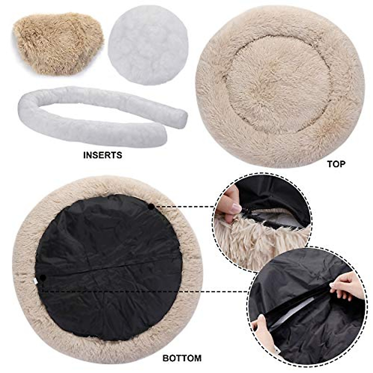 ZENY Pet Bed for Dogs & Cats, Anti-Slip, Machine Washable, Ultra Soft Washable Dog and Cat Cushion Bed