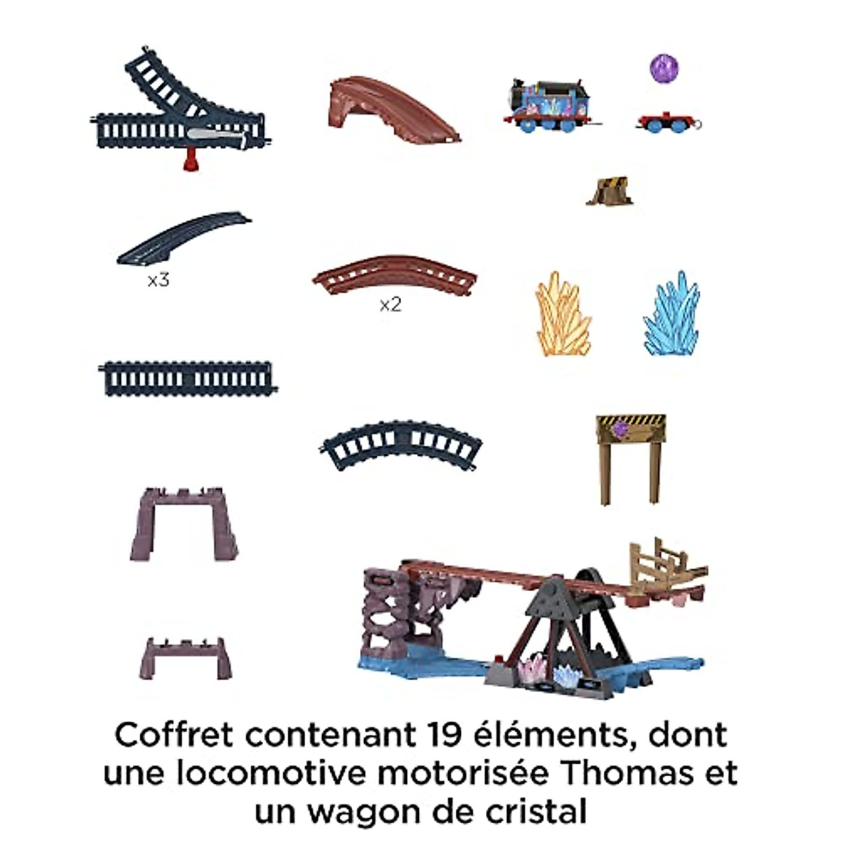 Thomas & Friends Motorized Toy Train Set Crystal Caves Adventure with Thomas, Tipping Bridge & 8 Ft of Track for Kids Ages 3+ Years