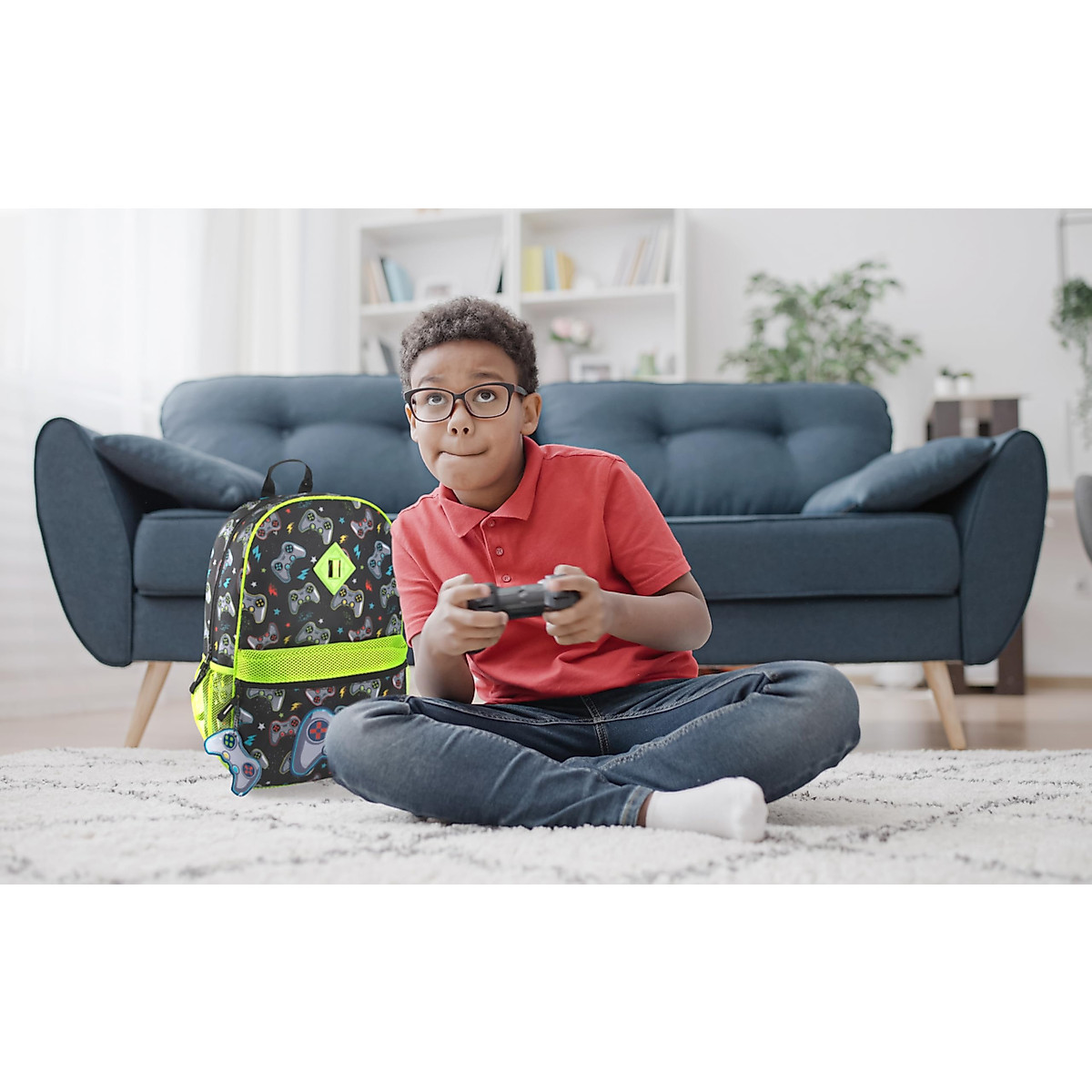 Trail maker Boy's 6 in 1 Backpack With Lunch Bag, Pencil Case, and Accessories