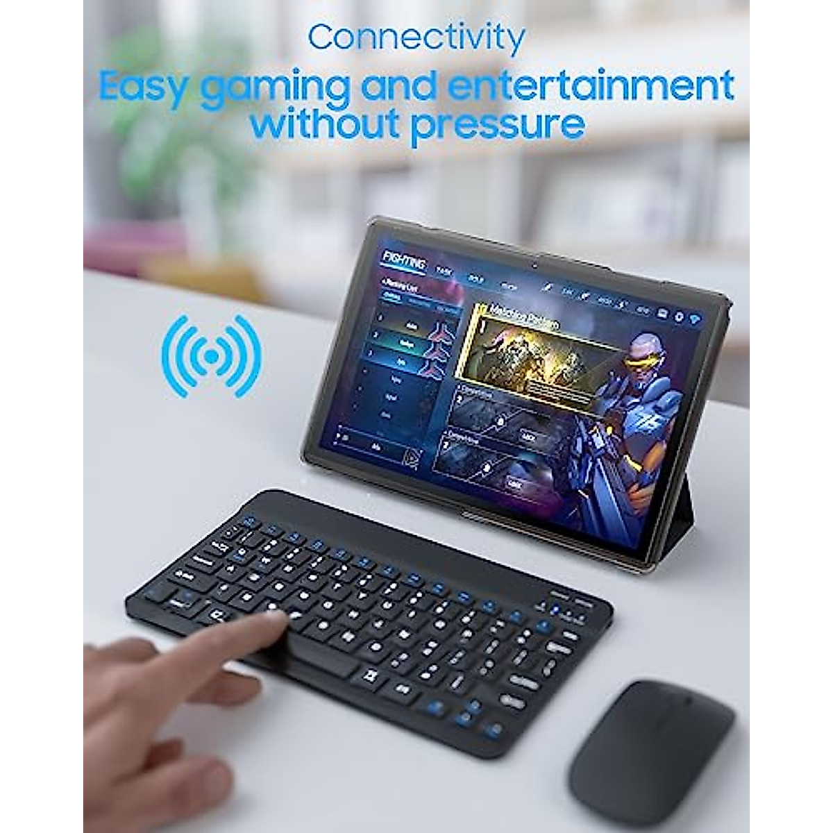 Tablet 2 in 1 Android 11 Tablets with Keyboard 10 inch Tabletas Include Mouse Stylus Tempered Film 6000mAh Tablet 2GB RAM 32GB ROM 512GB Expandable Tableta, 8MP Dual Camera, WiFi BT Google Tablet PC.