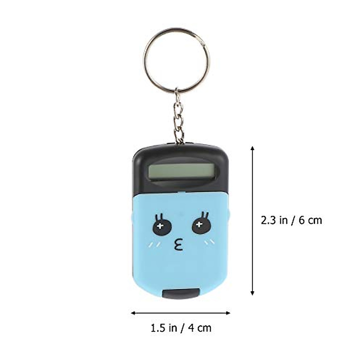 TOYANDONA 2pcs Mini Calculator Keychain Portable Cute Cartoon Calculator Electronic Pocket Calculator with Key Ring for Children Students School Supplies Key Decor (Black)