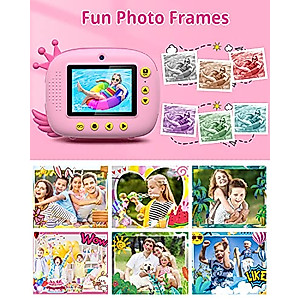 Kids Camera Instant Print, 2.4-inch Screen 12MP / 1080P HD Kids Digital Camera, Kids Toddler Camera, Boys Girls Christmas Birthday Gifts for 3 4 5 6 7 8 9 10 11 12 Year Old