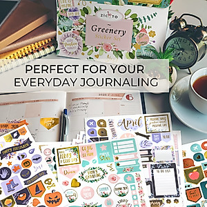 Aesthetic Greenery Planner Stickers for Fun Planning - 1100+ Stunning Gold Foil Monthly Designs - The Perfect Sticker Accessories to Enhance Your Daily Calendar and Planner Journaling