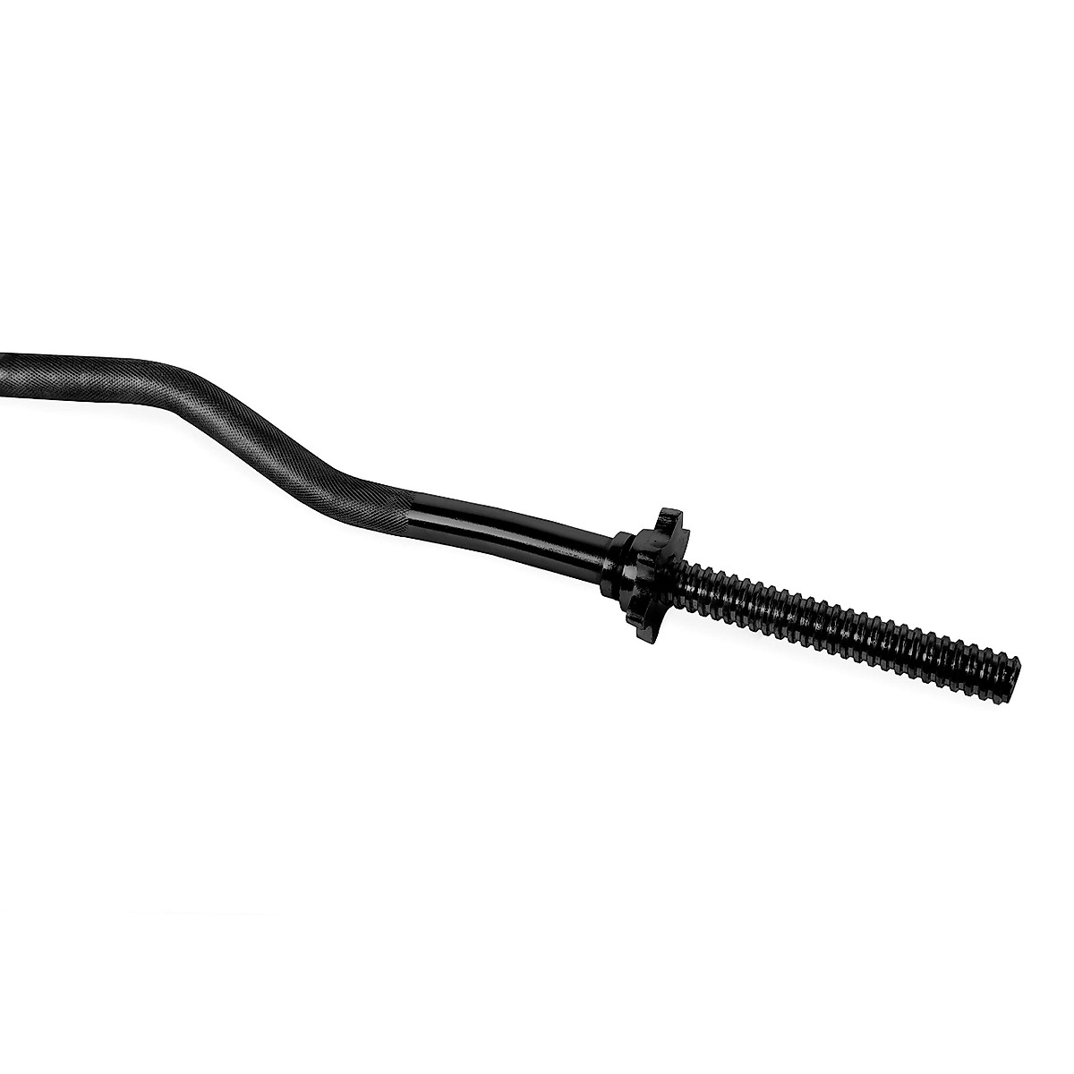 CAP Barbell 47-Inch Standard Threaded Solid Easy Curl Bar, Black
