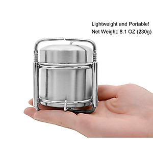 Famgee Portable Outdoor Mini Stainless Steel Ultralight Liquid Alcohol Stove Burner Furnace with Rack Support Stand for Backpacking Picnic Hiking Camping Survival