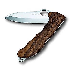Victorinox Hunter Pro M Large Pocket Knife with Lock Blade and Lanyard Hole (Pouch Included) - Wood