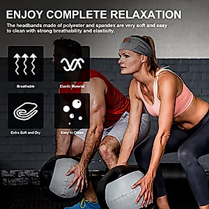 Tisancy 2 Pieces Wireless Bluetooth-compatible Music Headband with HD Speakers Wireless Headphones for Side Sleepers Sleeping Calling Jogging Yoga Workout Unisex Gift Ideas, Black and Gray