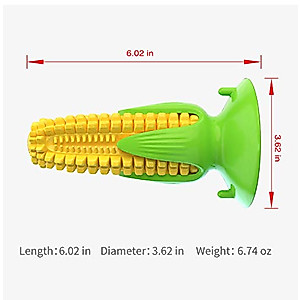 Carllg Puppy Teething Chew Toys, Dog Chew Toys - Corn Stick Tough Toys for Training and Cleaning Teeth, Squeaky Suction Cup Toothbrush Interactive Toy for Small Medium Dog