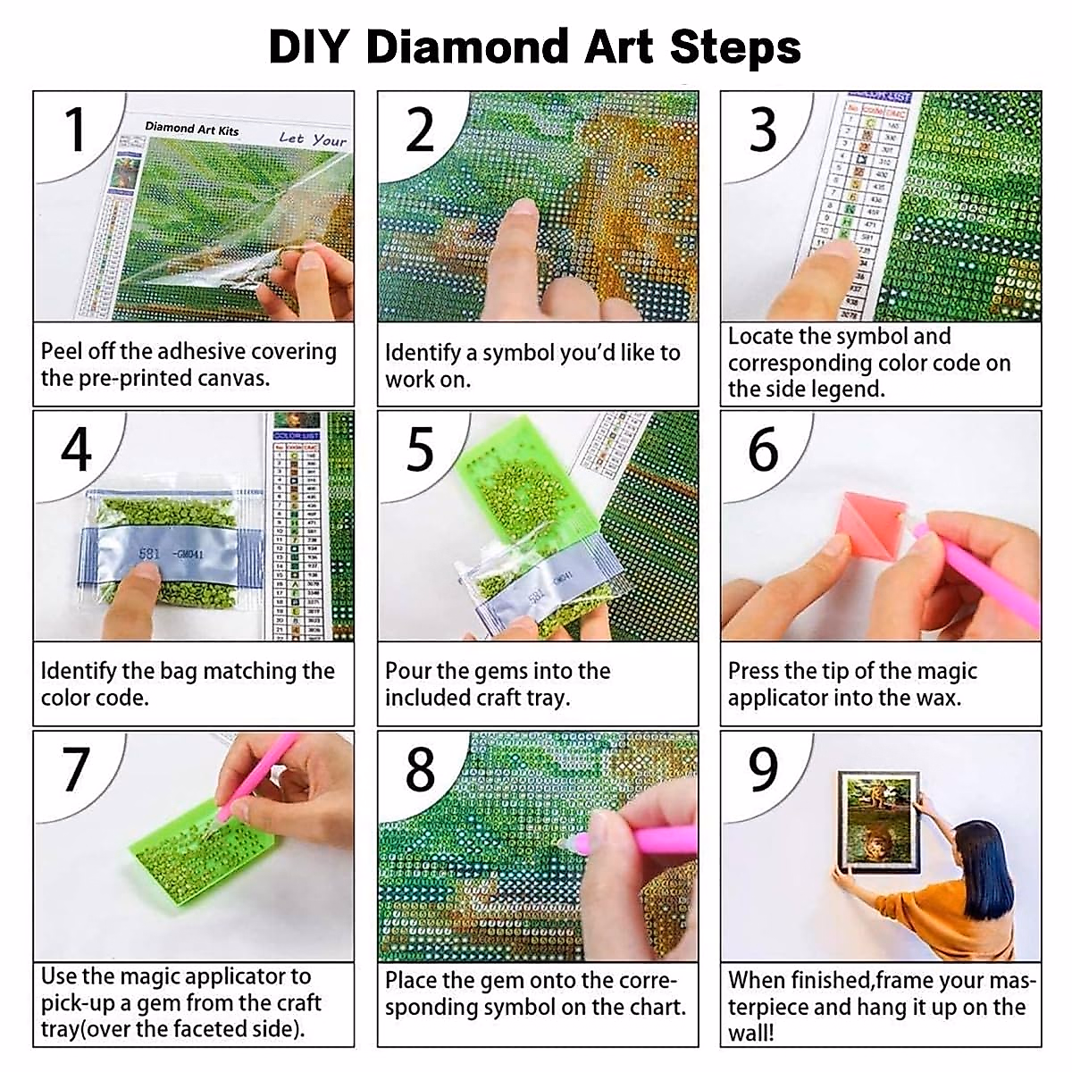 WHYCJXWL Diamond Art Full Drill Round Rhinestone, Diamond Art for Adults and Kids, DIY 5D Diamond Art Kits for Home Wall Decor (12X16 in)