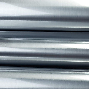 Redodeco Adhesive Metal Look Paper Metallic Peel Stick Paper Film Vinyl Waterproof Anti Greasy Gloss Shelf Liner Sticker for Kitchen Backsplash Dishwasher,15.8inch by 79inch