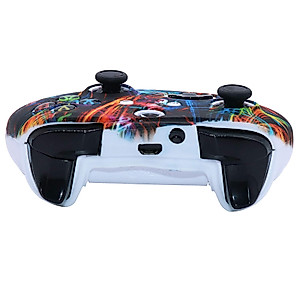 RALAN Controller Skin for Xbox One, Anti-Slip Silicone Controller Cover Protector Case Compatible for Xbox 1 Wireless/Wired Gamepad Joystick with 4 Thumb Grips Caps and Black Pro Thumb Grip x 8