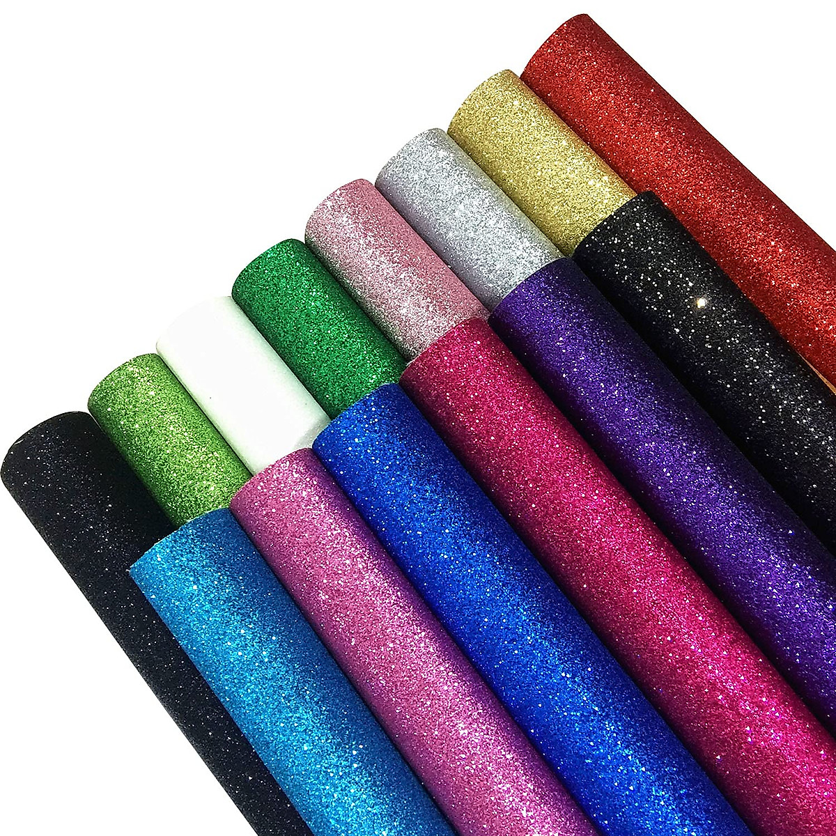 OZXCHIXU 14pcs Shiny Superfine Faux Lather Sheets, PU Glitter Leather Fabric Sheet for DIY Earrings Crafts Hair Bows Christmas Decoration and Jewelry Making, 7.8" x 11.8"