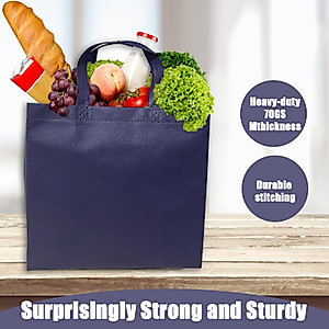 50Pcs Reusable Non Woven Shopping Bags Reusable Totes Foldable Bag Bulk with Handles Large Reusable Shopping Bags for Boutiques