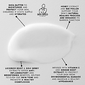 Bee Bald SMOOTH Daily Moisturizer Hydrates & Tones Away Fine Lines, Wrinkles and Dry Patches; Helps Control Oil & Shine to Feel Cool, Fresh and Comfortable, 1.7 Fl Oz