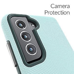 Crave Dual Guard for Samsung Galaxy S21 FE Case, Shockproof Protection Dual Layer Case for Samsung Galaxy S21 FE, S21 FE 5G - Aqua