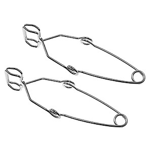 ZRM&E 2PCS Spring Steel Test Tube Clip Clamp Labs with Finger Grips Laboratory Experiment Tool, Silver