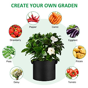 JNYONG 12-Pack 10 Gallon Thickened Non-Woven Grow Bags, Aeration Fabric Pots with Handles