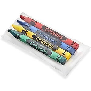 CrayonKing 25 Sets of 4-Packs in Cello (100 total bulk Crayons) Restaurants, Party Favors, Birthdays, School Teachers & Kids Coloring Non-Toxic Crayons